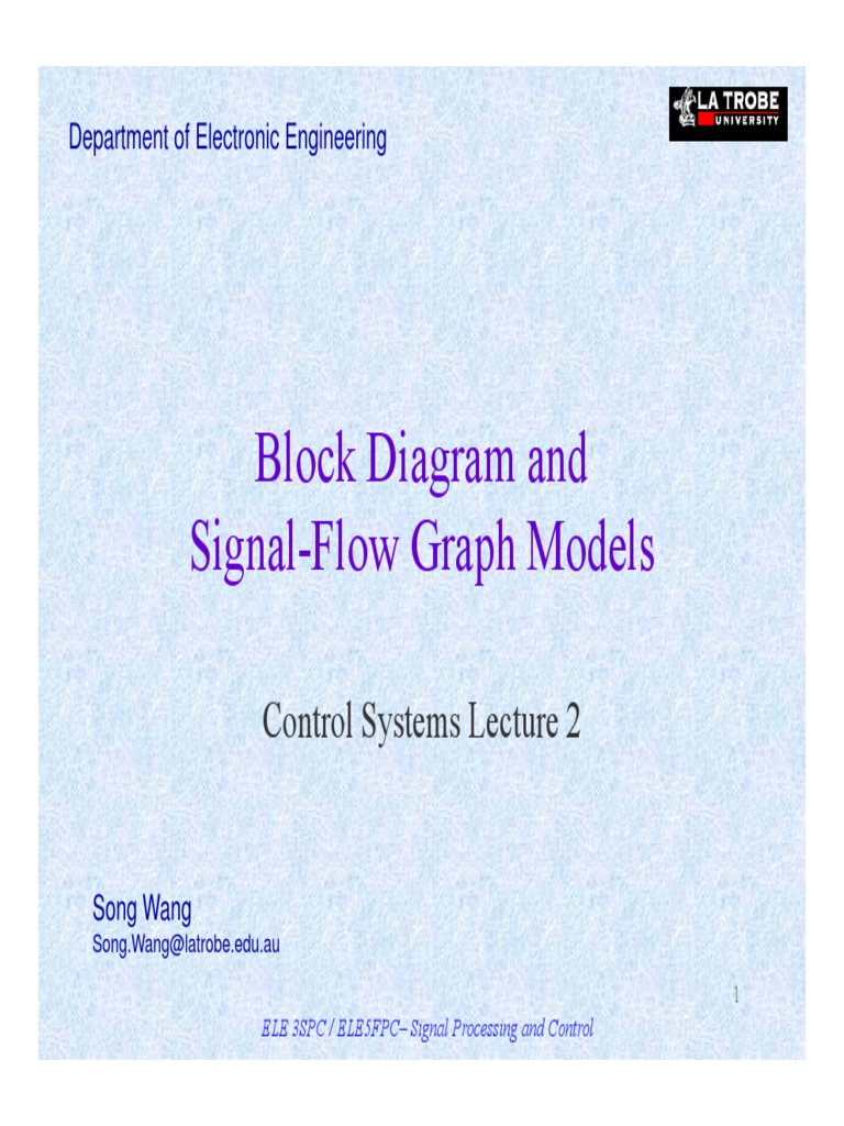 Block Diagram and G Signal-Flow Graph Models: Control Systems Lecture 2 ...