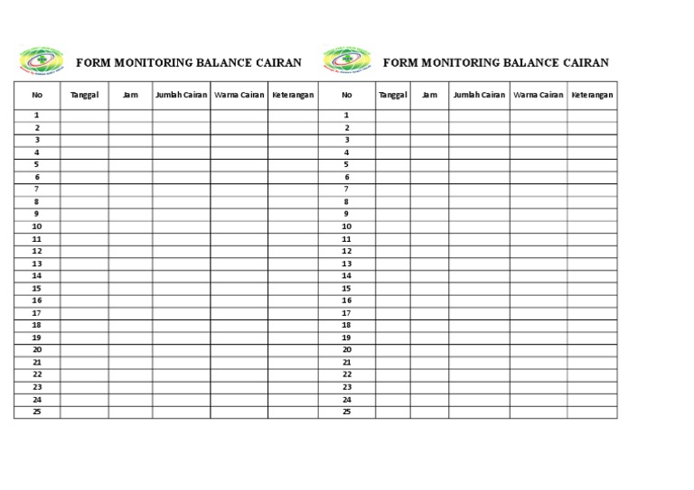 Form Monitoring Balance Cairan | PDF