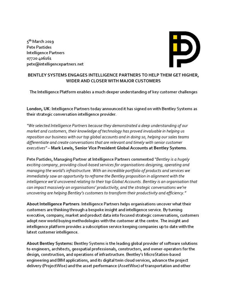Bentley & Intelligence Partners Unite | PDF | Building Information ...