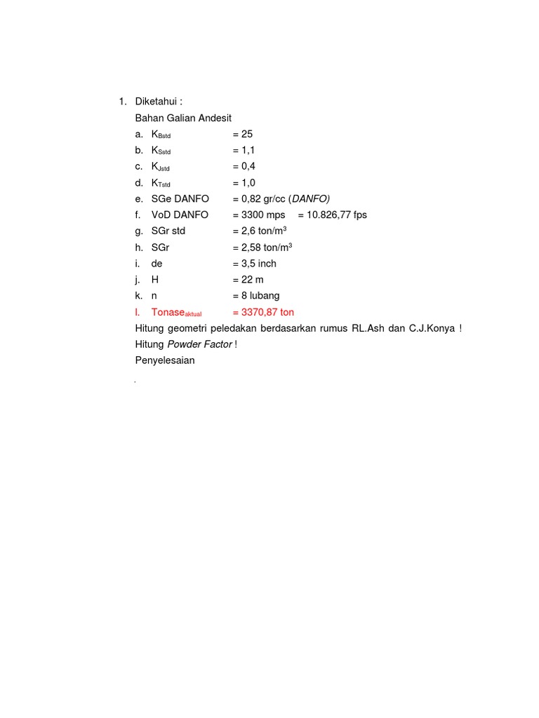 Perhitungan RL - Ash, CJ Konya, Rencana, Aktual | PDF | Physical ...