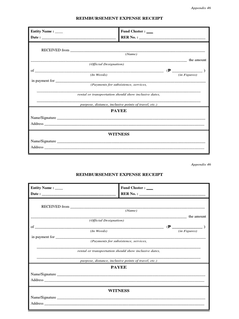 RER Appendix 46 1 Sample | Payments | Services (Economics)