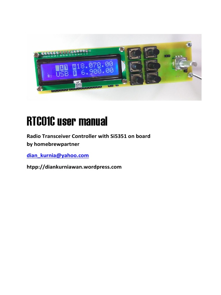 RTC01C User Manual | PDF | Software Defined Radio | Sound Production ...