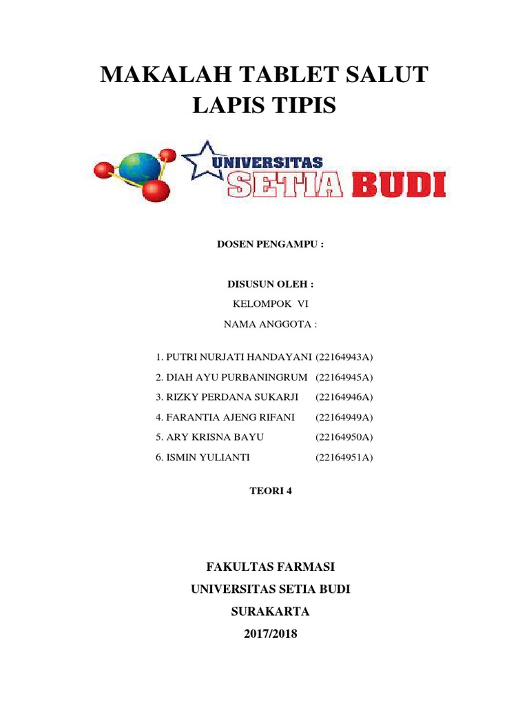 Tablet Salut Lapis Tipis | PDF