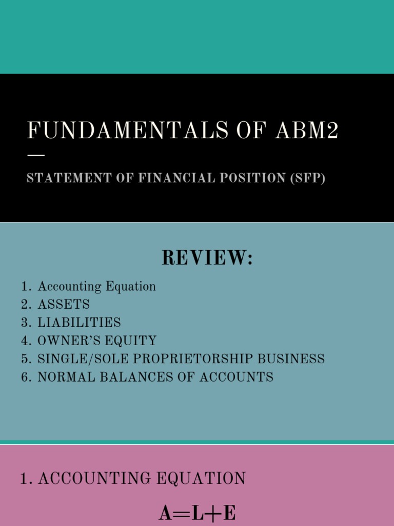 Fundamentals of ABM2: Statement of Financial Position Review | PDF | Debits And Credits ...
