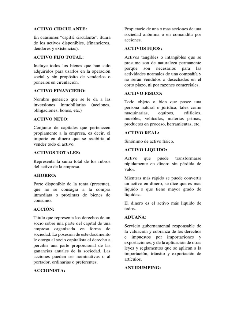 Diccionario Contable Trabajo | Descargar gratis PDF | Compartir ...