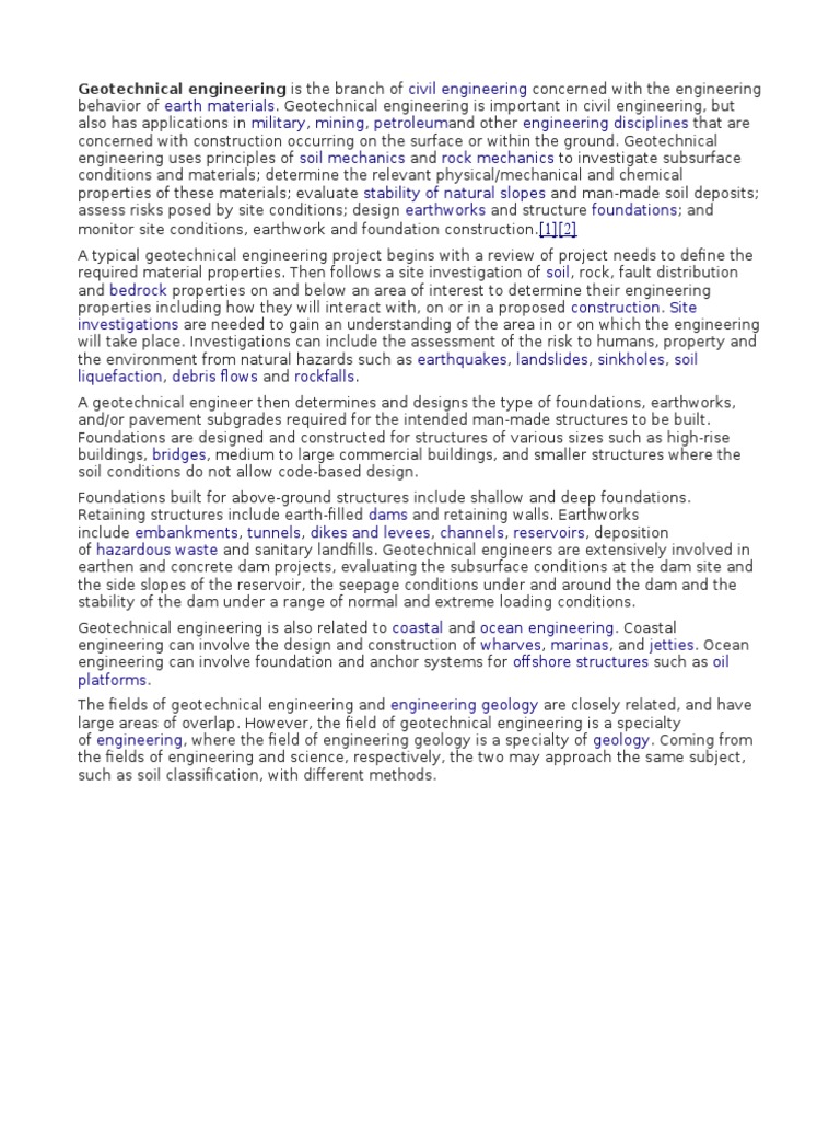 Geotechnical Engineering Definition | PDF | Geotechnical Engineering ...