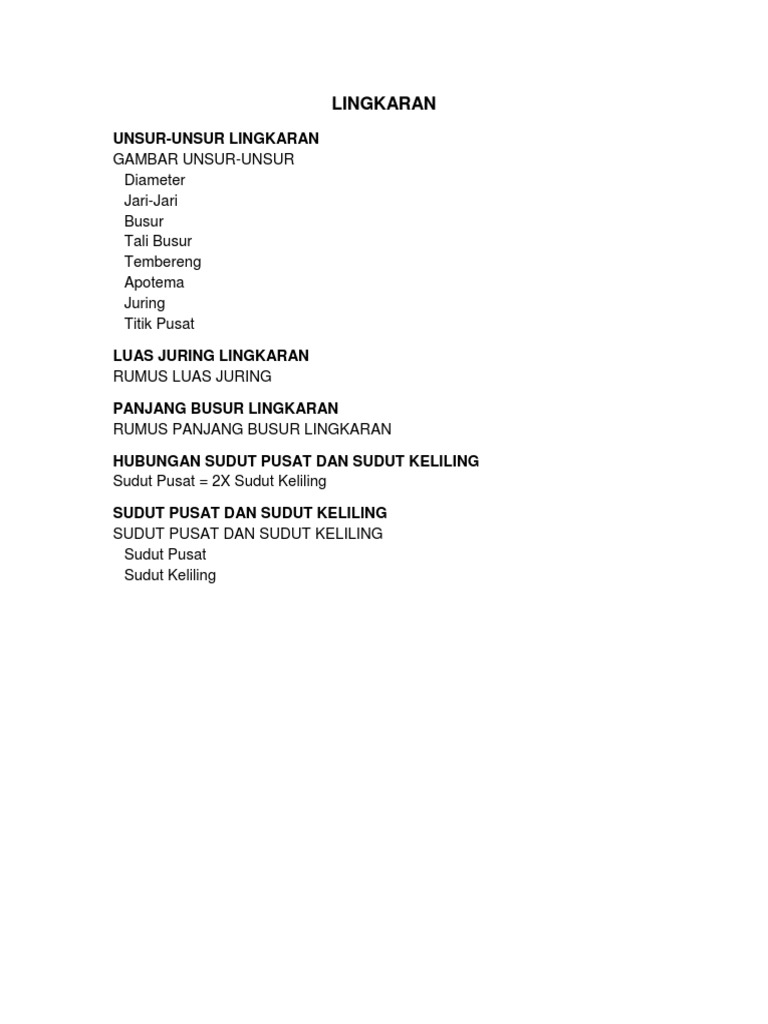 Mind Map LINGKARAN | PDF