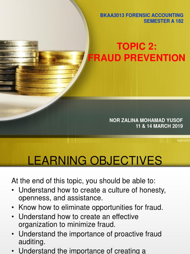 Topic 2 Fraud Prevention | PDF | Internal Control | Business