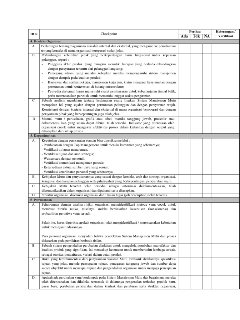 Contoh Gap ISO | PDF