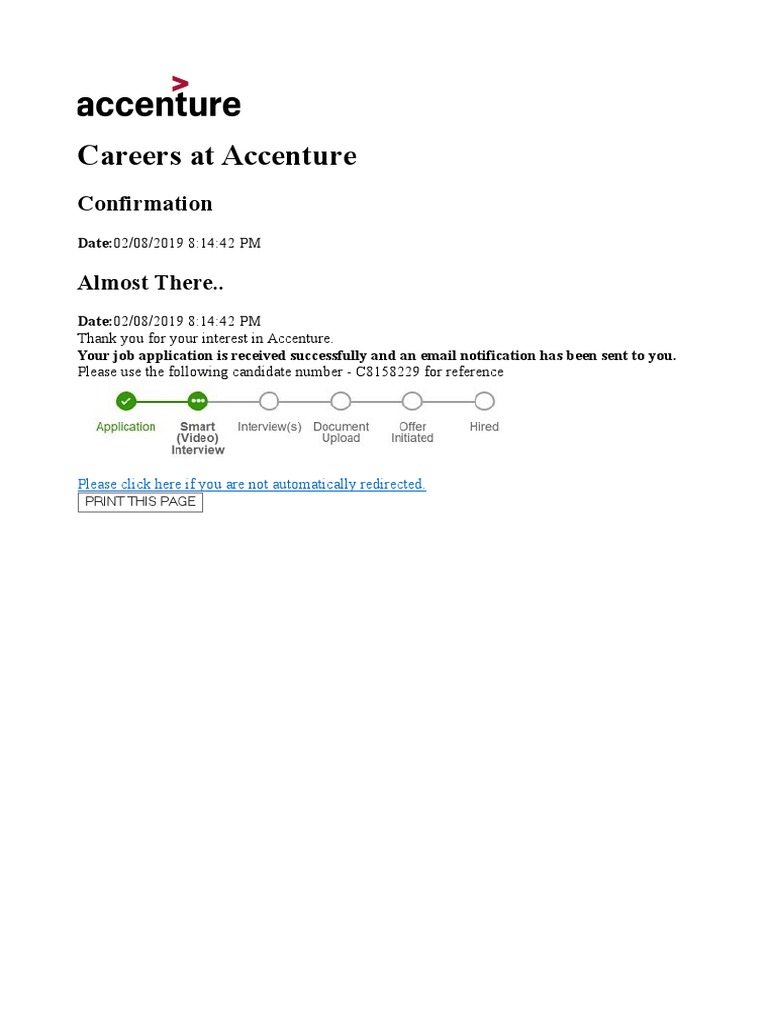 Careers At Accenture Confirmation Pdf Career Growth