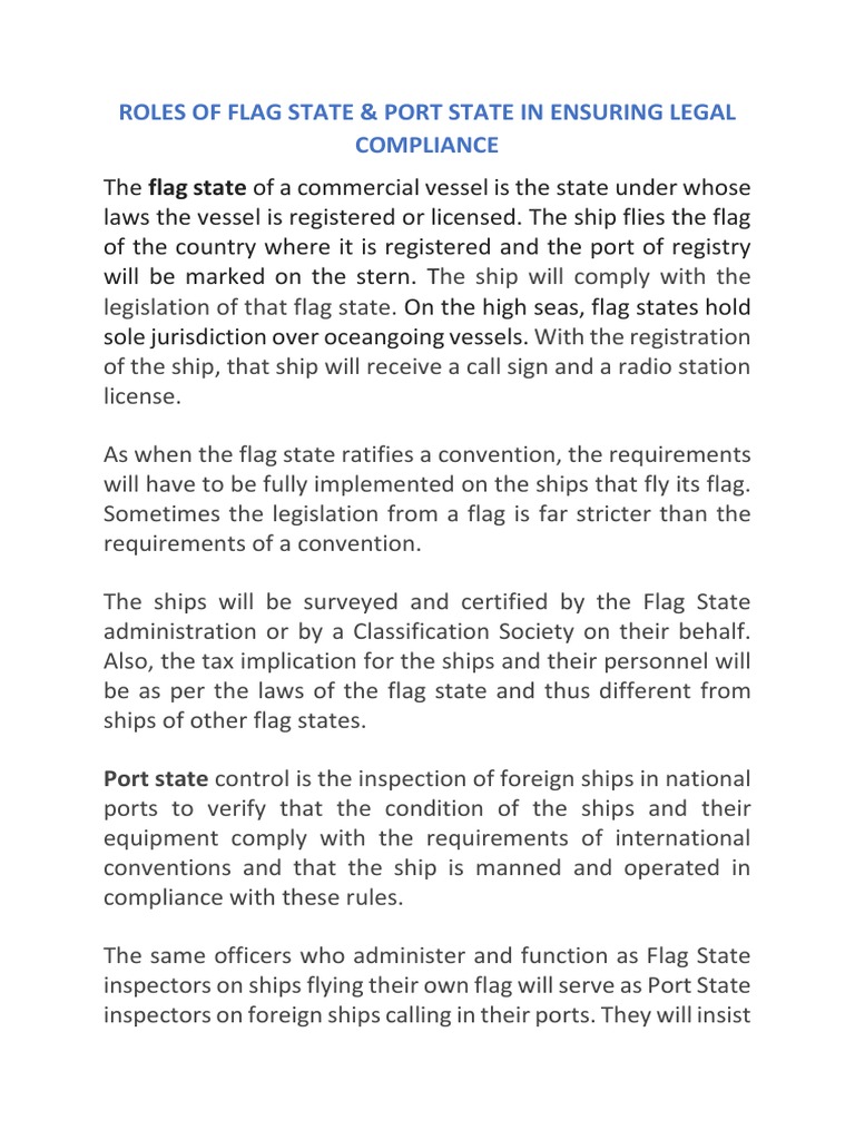 Roles of Flag & Port States | PDF