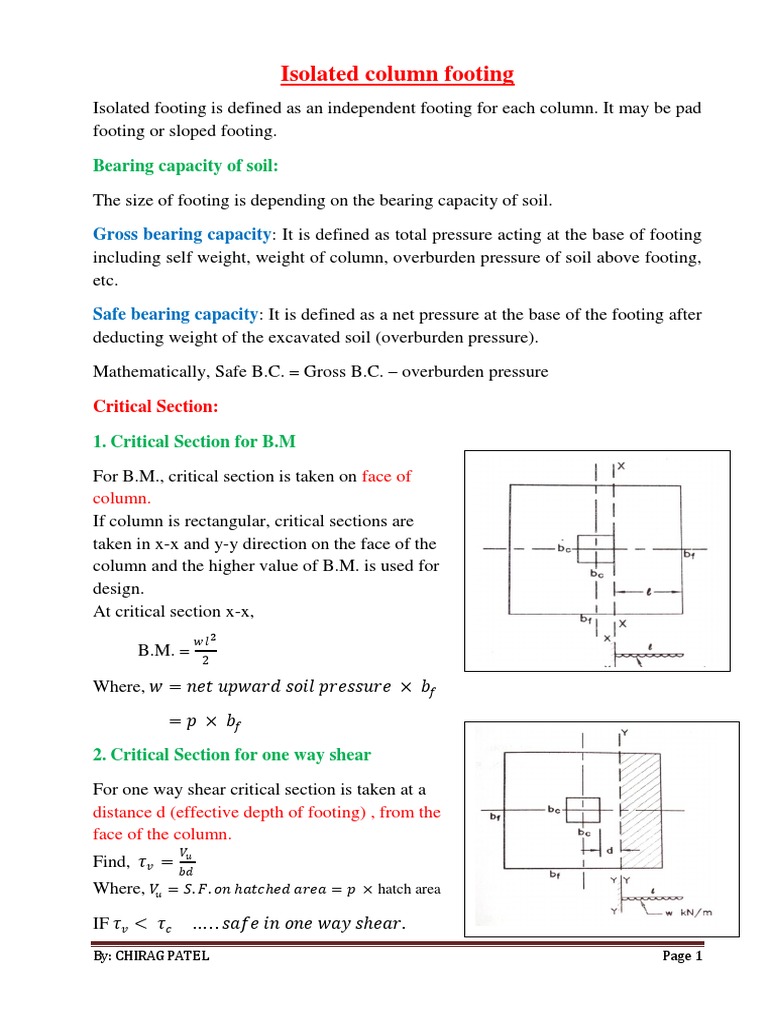 Isolated Column Footing Design Guide | PDF | Column | Pressure