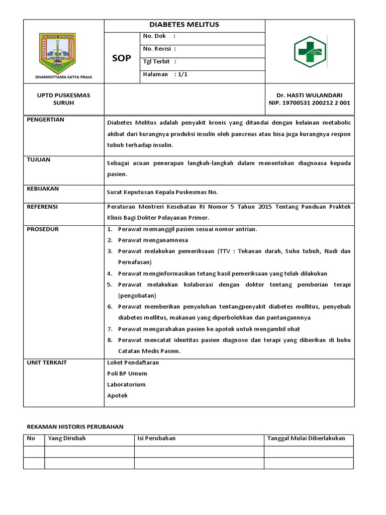 SOP Penanganan Diabetes Melitus | PDF