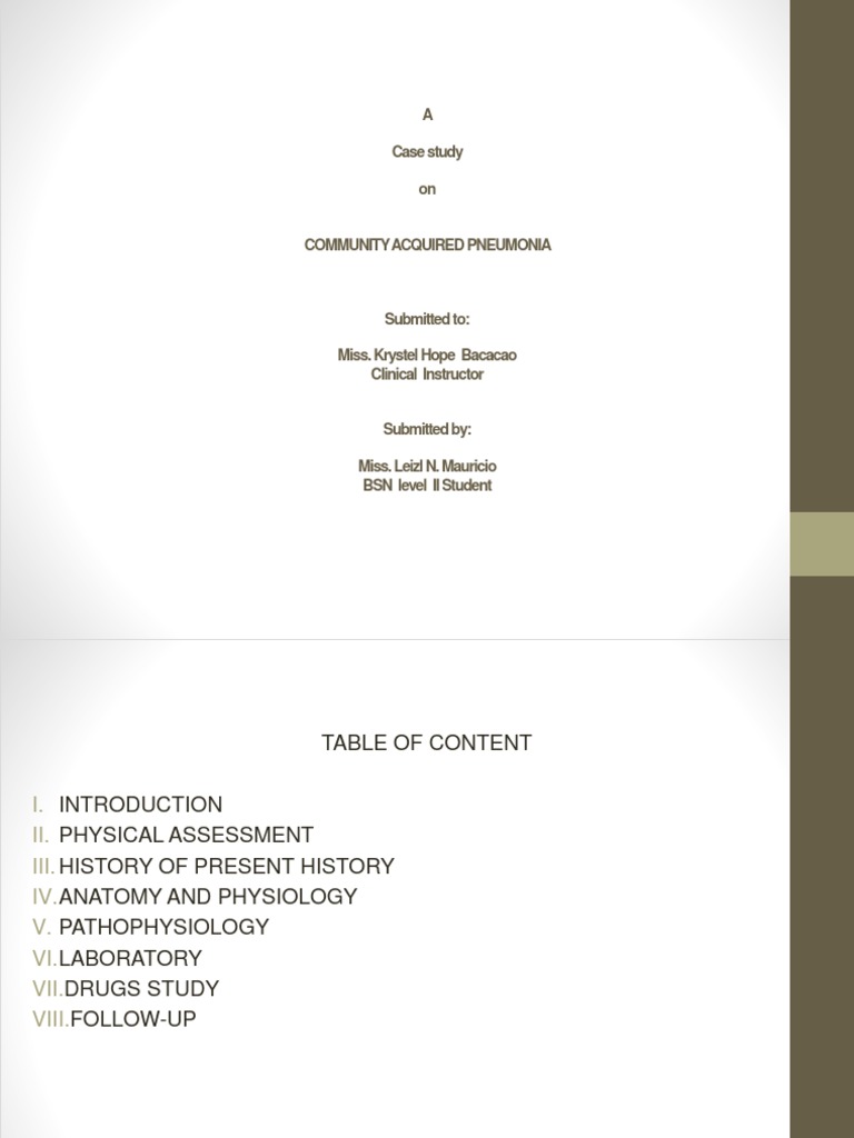 Pcap C Case Study | PDF | Respiratory Tract | Lung