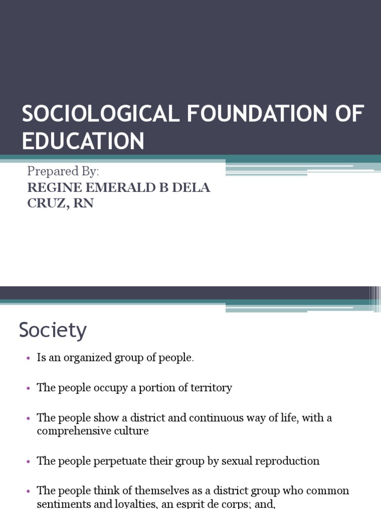 Sociological Foundation of Education | PDF | Social Status | Social Group