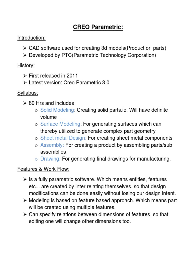 CREO Parametric:: Solid Modeling Surface Modeling Sheet Metal Design ...