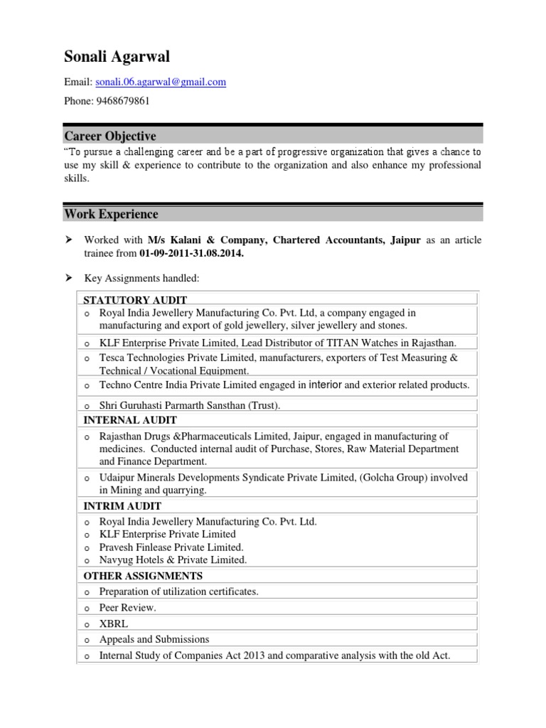 Sonali Resume Final | PDF | Accounting | Business