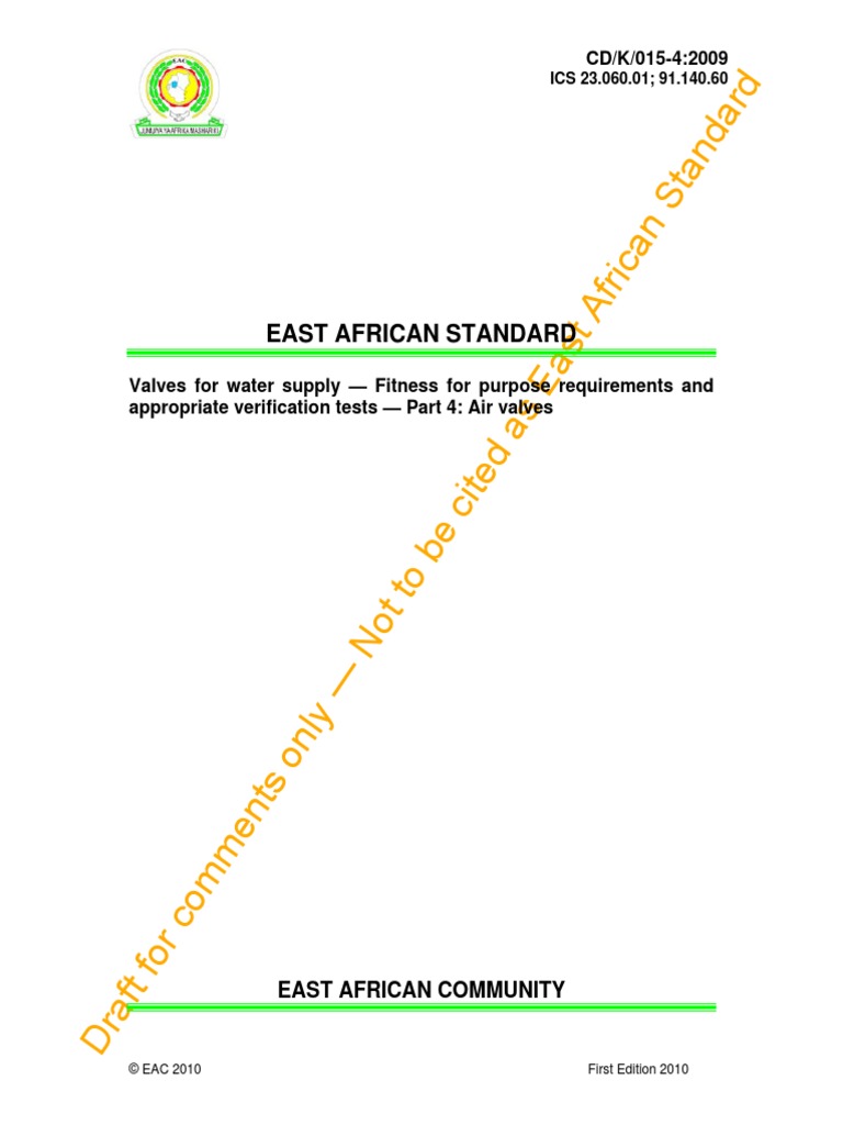 Bs En 1074 4 2000 Valves For Water Supply Fitness For Purpose