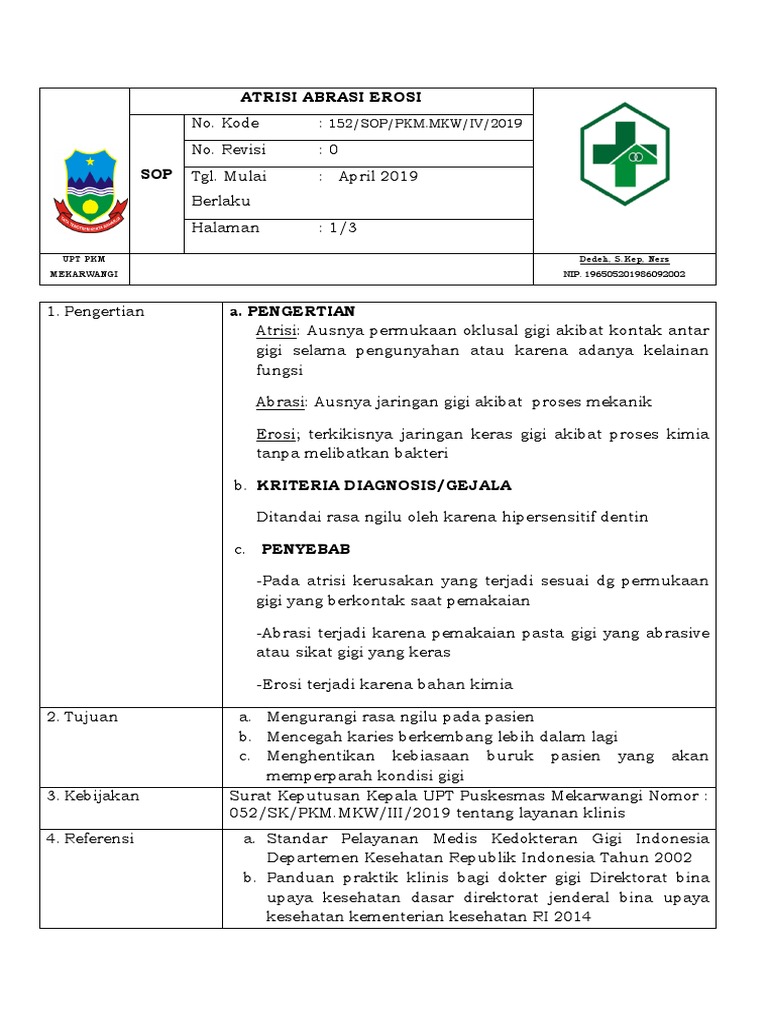 Sop Atrisi Abrasi Erosi | PDF