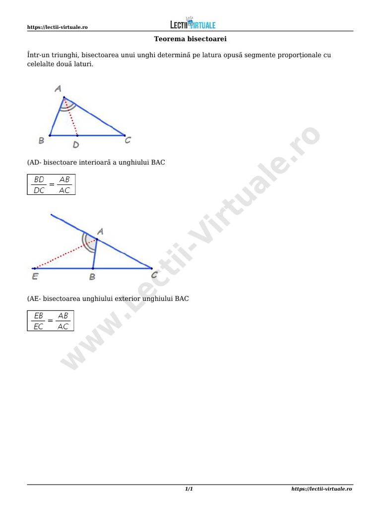 Teorema Bisectoarei | PDF