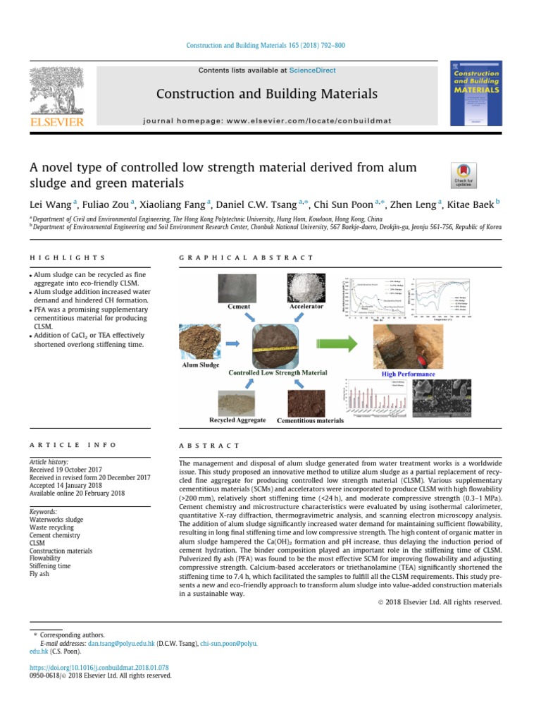 A Novel Type of Controlled Low Strength Material Derived From Alum PDF ...