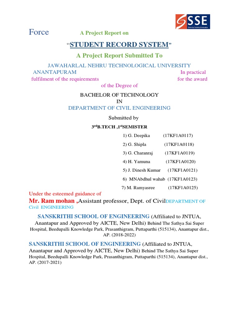 Student Record System Project Report | PDF | Concrete | Cement