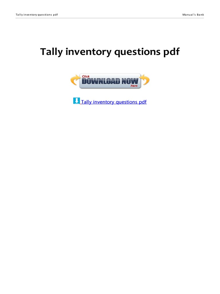 Tally Inventory Questions PDF | PDF | Inventory | E Books