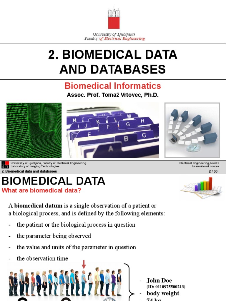 Biomedical Data & Databases Guide | PDF | Level Of Measurement | Metadata