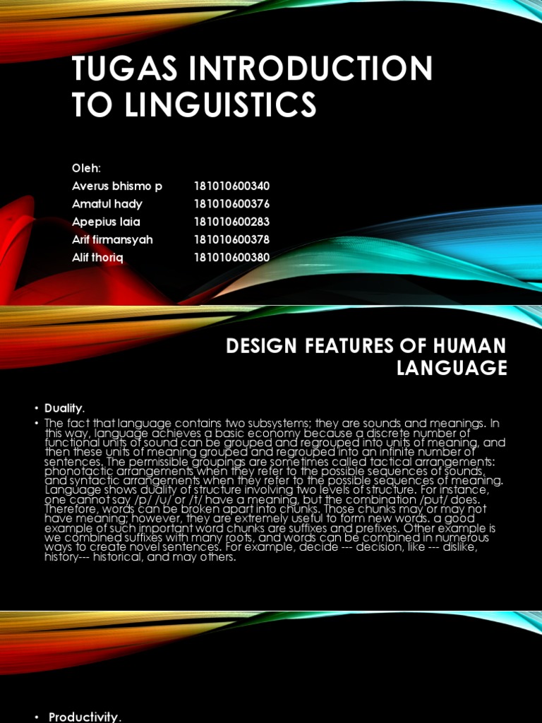 Key Features of Human Language | PDF | Symbols | Communication