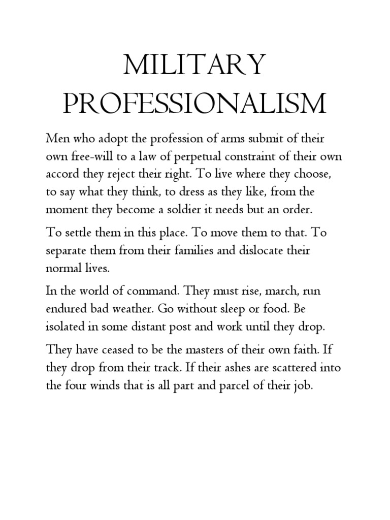 Military Professionalism | PDF