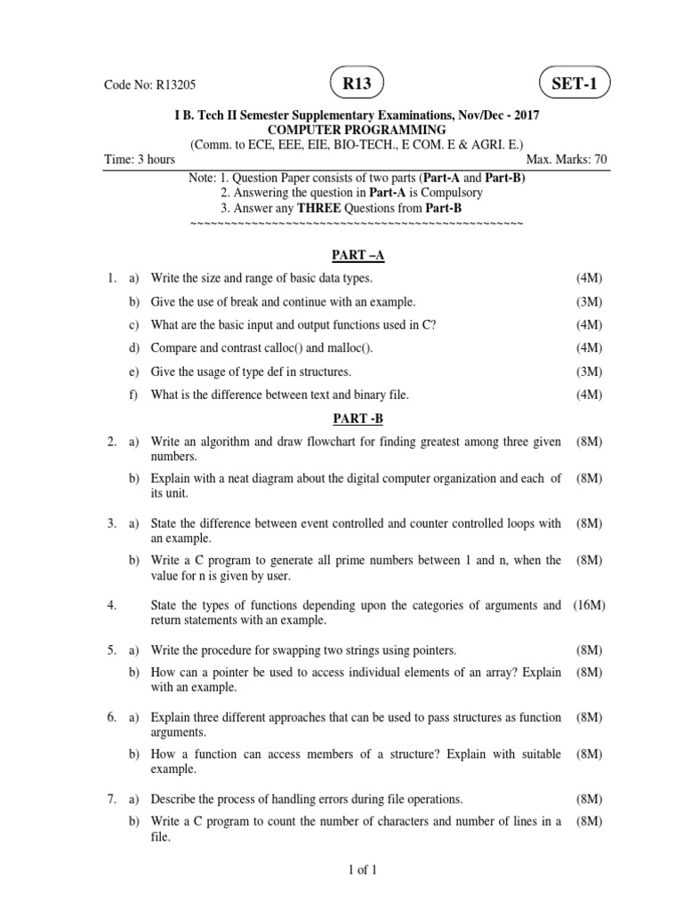 SET-1 R13: I B. Tech II Semester Supplementary Examinations, Nov/Dec ...