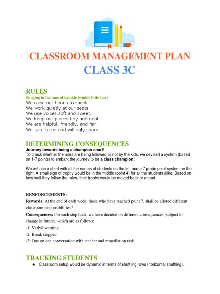 Class 3C: Classroom Management Plan | PDF | Classroom | Teachers
