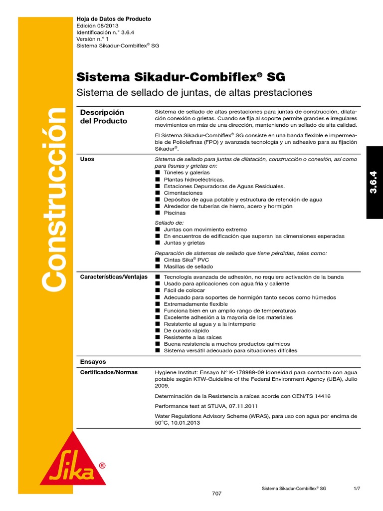 Sikadur Combiflex SG | PDF | Hormigón | Soldadura