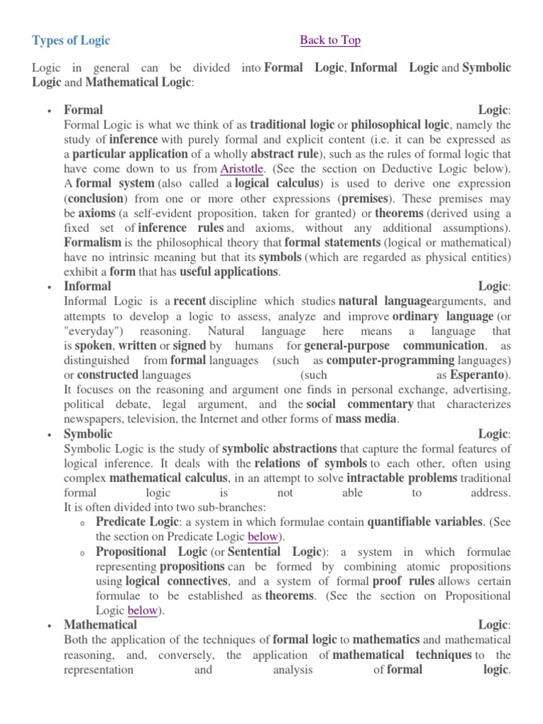 Types of Logic | PDF | Logic | First Order Logic