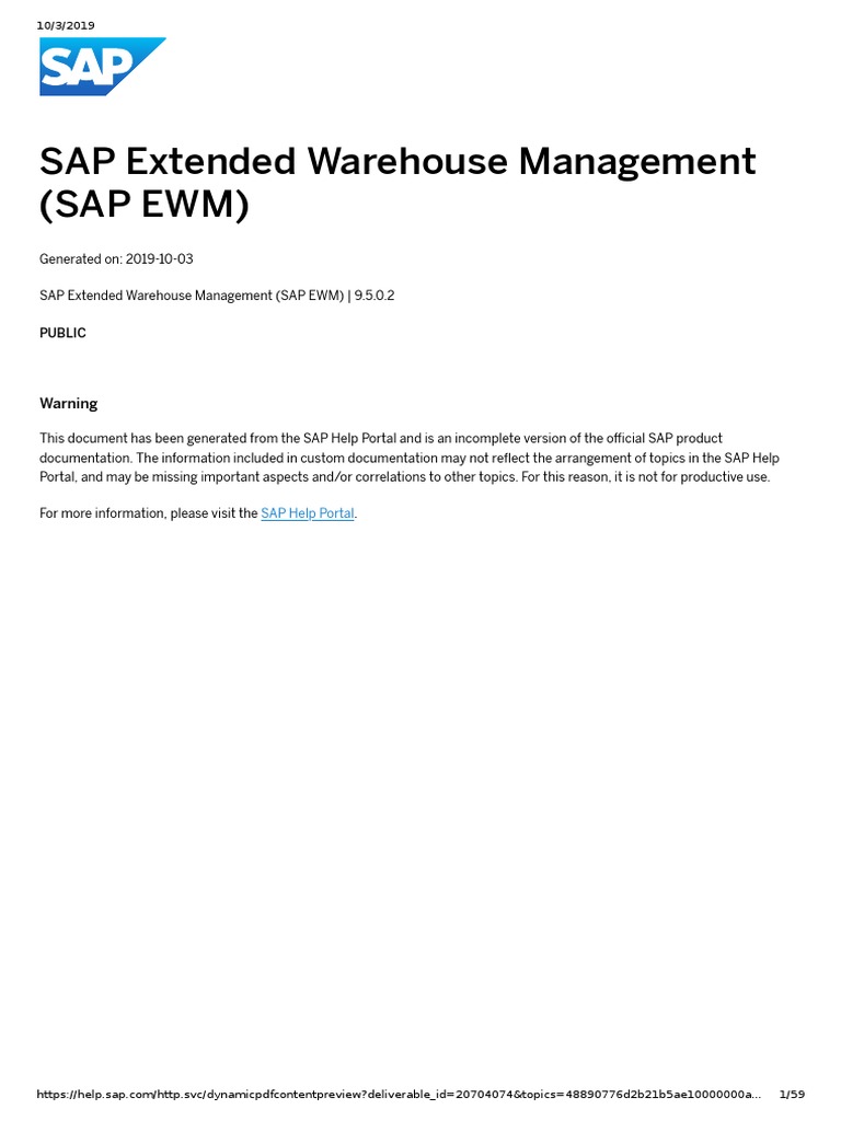Warehouse Order Creation in SAP EWM | PDF | Warehouse | Barcode