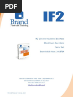 Mock Exam IF2 General Insurance Business | PDF