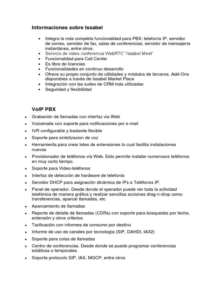 Informacion Sobre Issabel | PDF | Voz sobre IP | Red de arquitectura