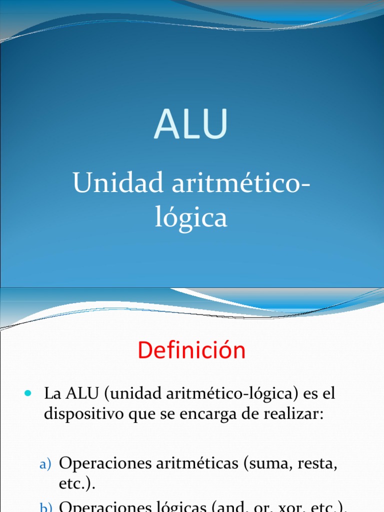 Definición y Funciones de la ALU | PDF | Puerta lógica | Áreas de ...