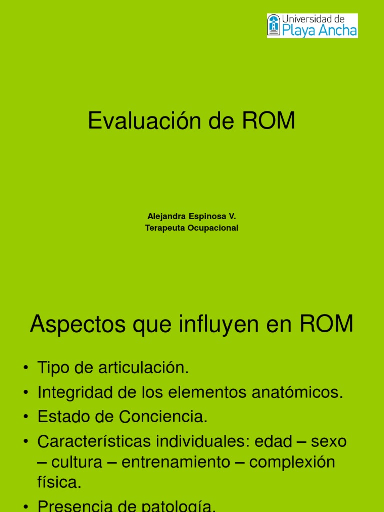 Evaluación de ROM | PDF | Mano | Codo