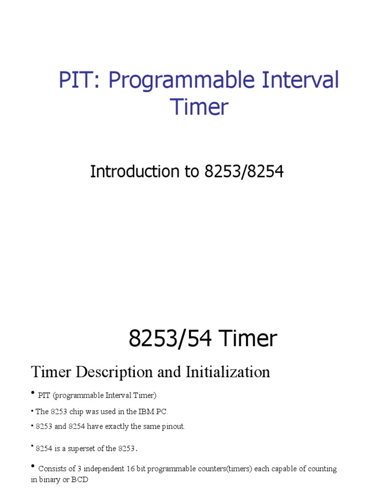 PIT: Programmable Interval Timer: Introduction To 8253/8254 | PDF | Electronic Design ...