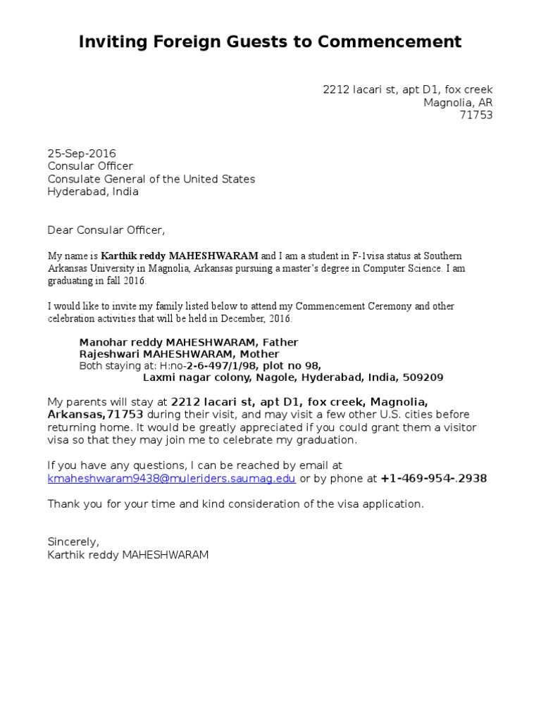 Sample Invitation Letter | PDF