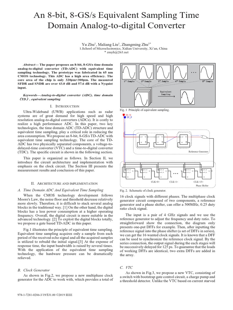 An 8-Bit, 8-GSs Equivalent Sampling Time Domain Analog-To-Digital Converter PDF | PDF | Analog ...