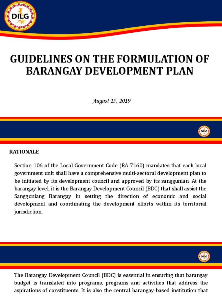 BDP Guidelines | PDF | Economic Development | Infrastructure