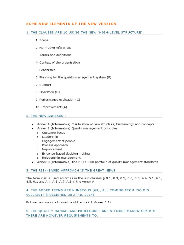 Diem Moi Trong Iso9001-2015 | PDF | Quality Management | Quality ...
