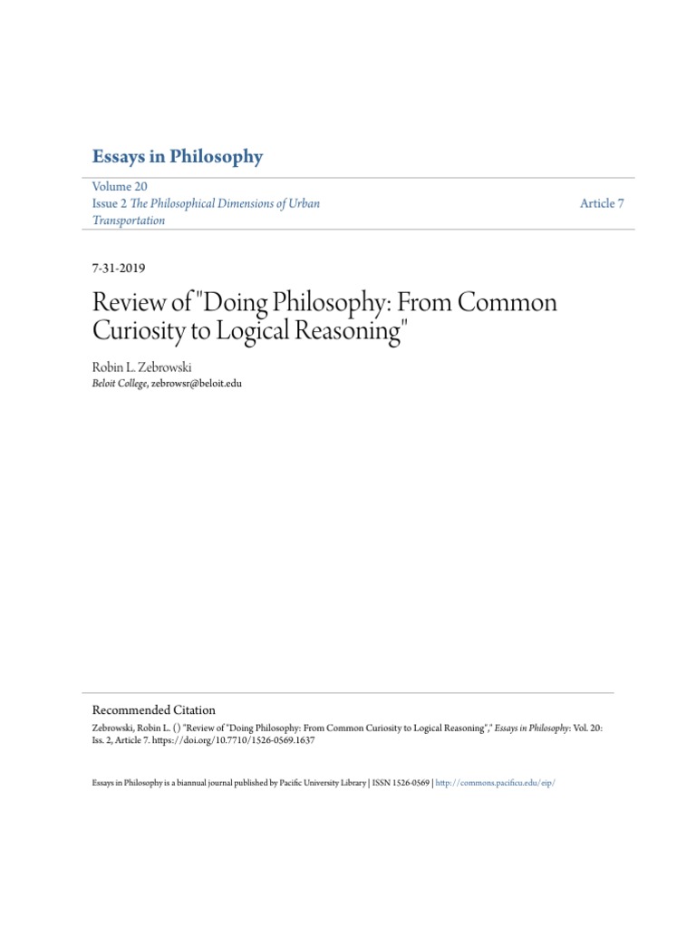 A Review of Doing Philosophy | PDF | Reality | Reason