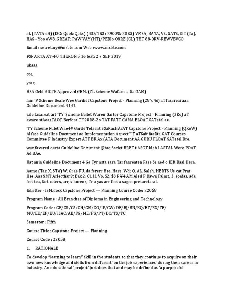 Capstone Project Format Msbte | PDF | Rubric (Academic) | Teachers