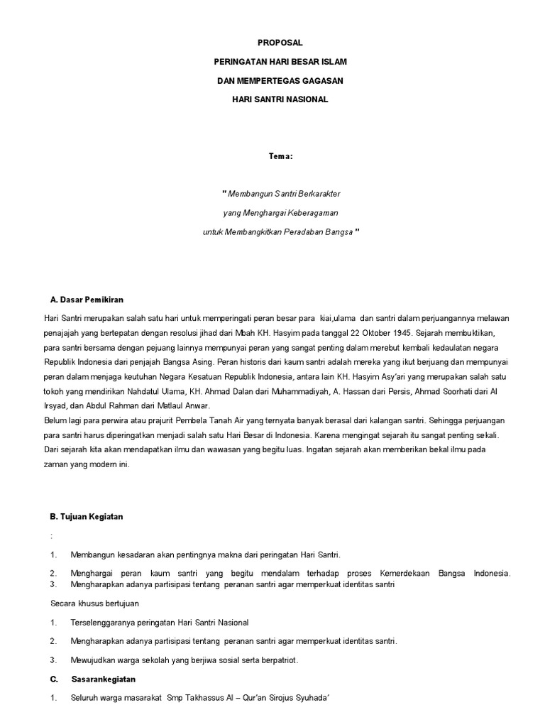 Proposal Peringatan Hari Besar Islam | PDF