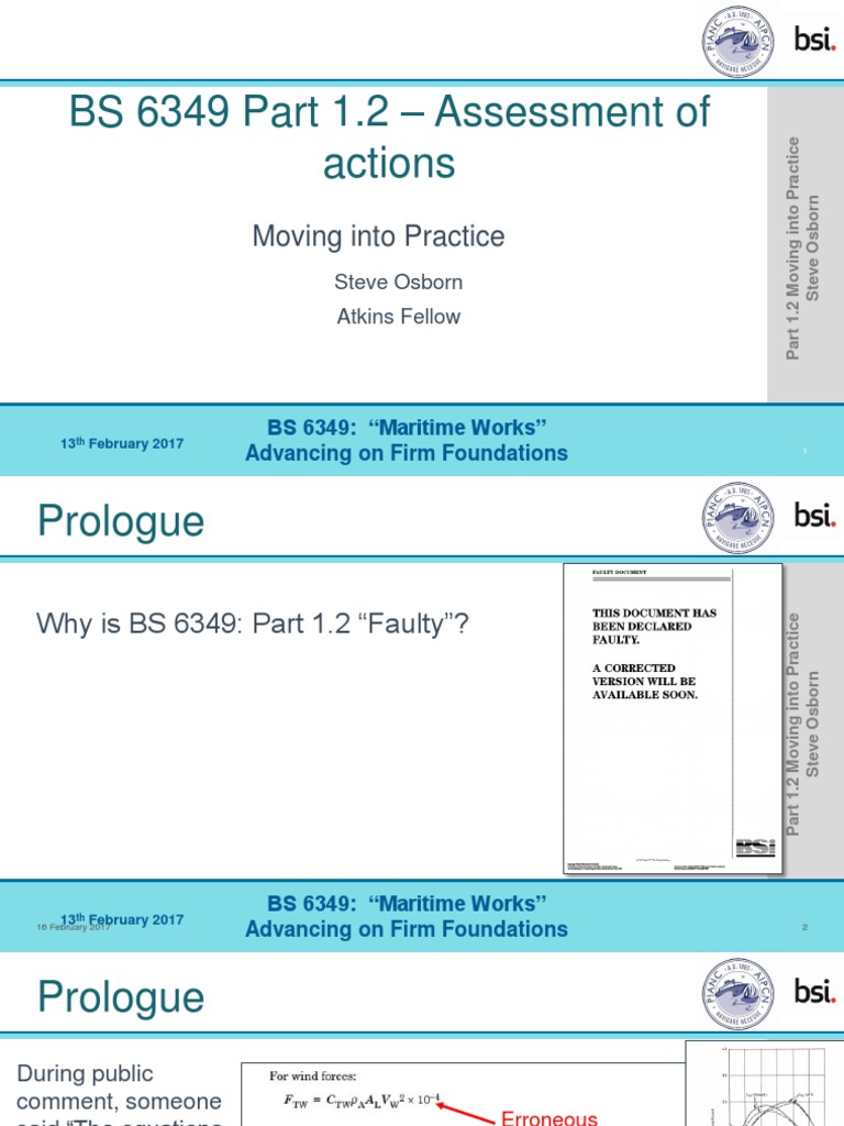 BS 6349 Part 1.2 - Assessment of Actions: Moving Into Practice | PDF | Moment Magnitude Scale | Sea