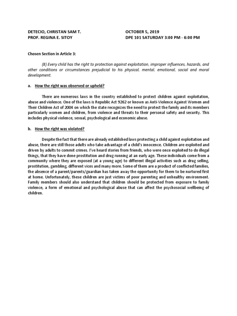 PD 603 Rights of A Child | PDF | Social Science | Wellness