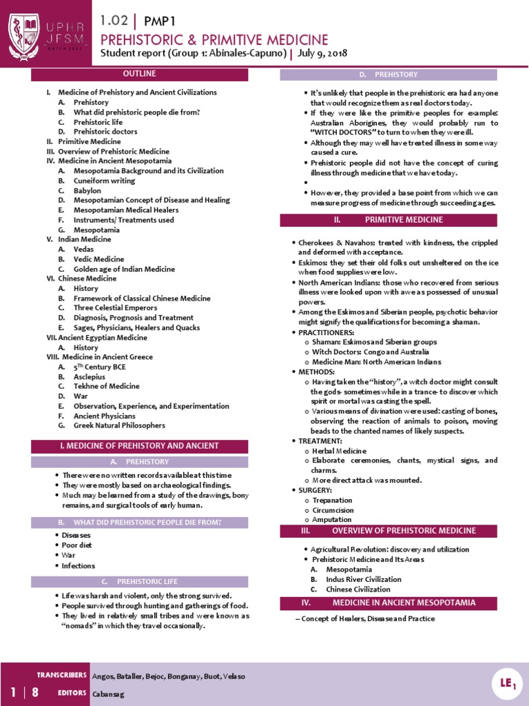 1.02 Prehistoric and Primitive Medicine PDF | PDF | Mesopotamia ...